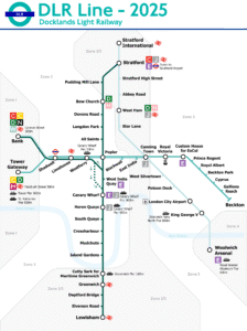 Docklands Light Railway map (DLR): Routes, Map - metro londres